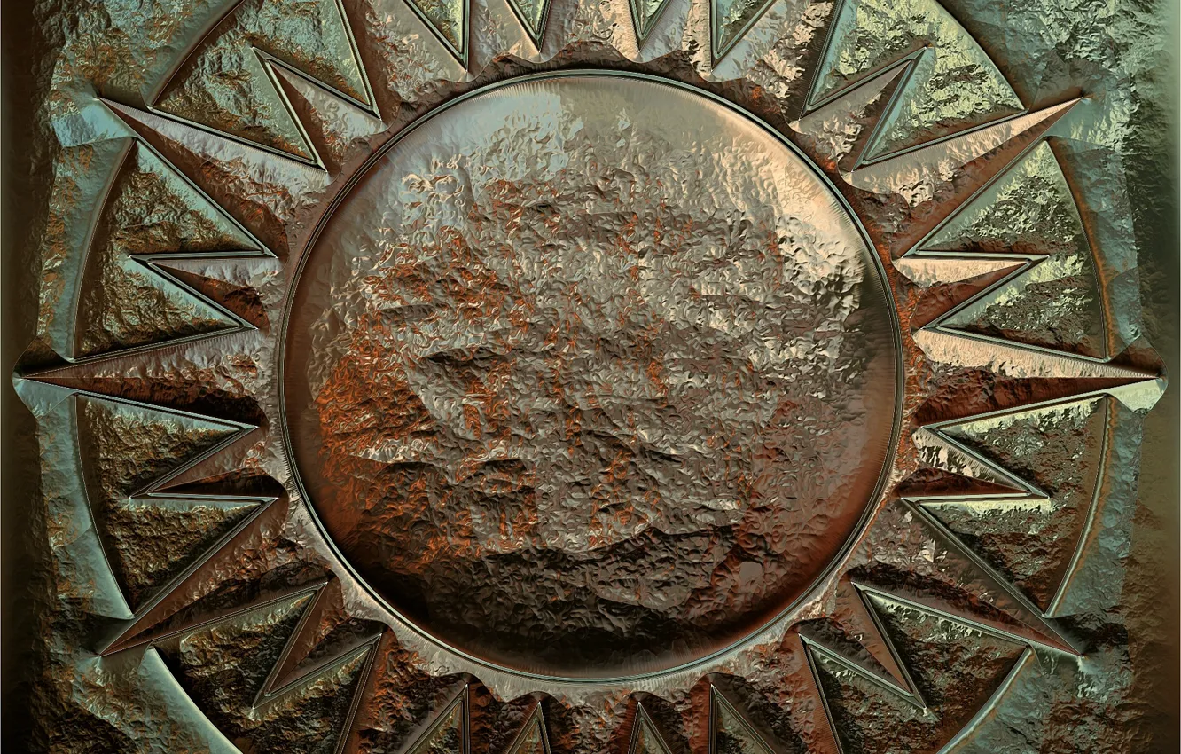 Wallpaper the sun, metal, texture, metallic, relief, foil, chasing for ...