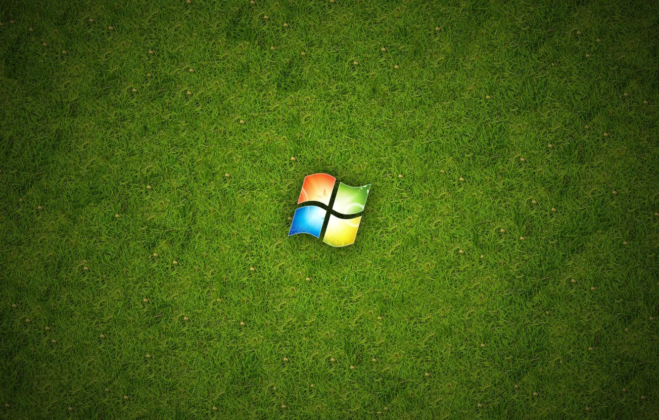 Wallpaper Grass, Windows, Logo, Hi-Tech for mobile and desktop, section ...
