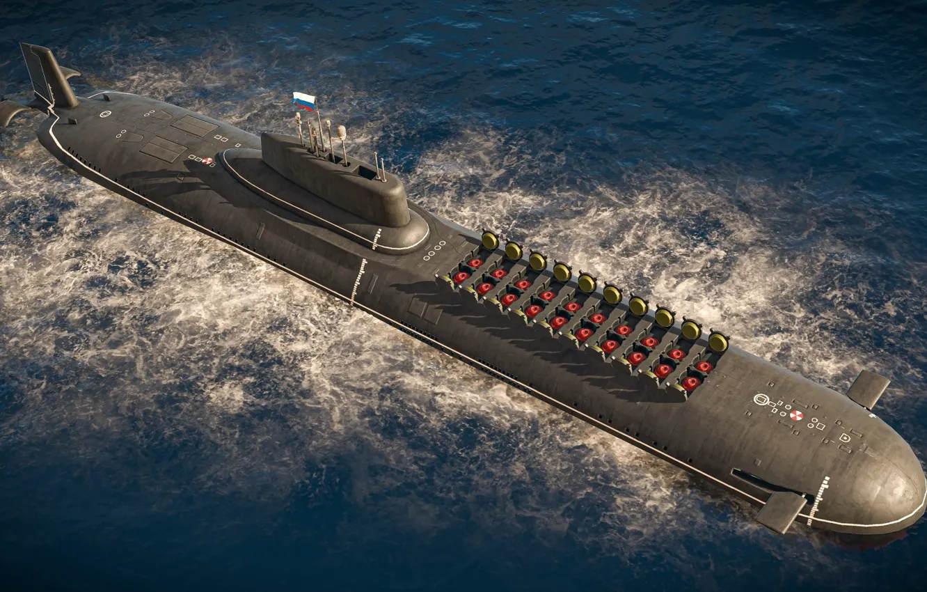 Wallpaper USSR, Nuclear submarine missile cruiser, 941 Typhoon Ave ...