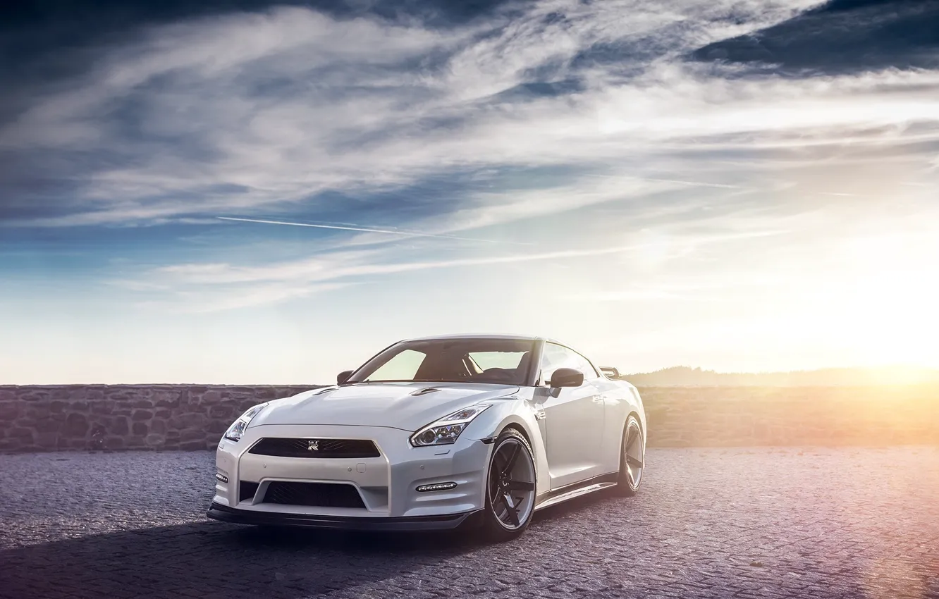 Wallpaper GTR, Nissan, Sky, Front, Sun, Lights, Day, White, R35 images ...