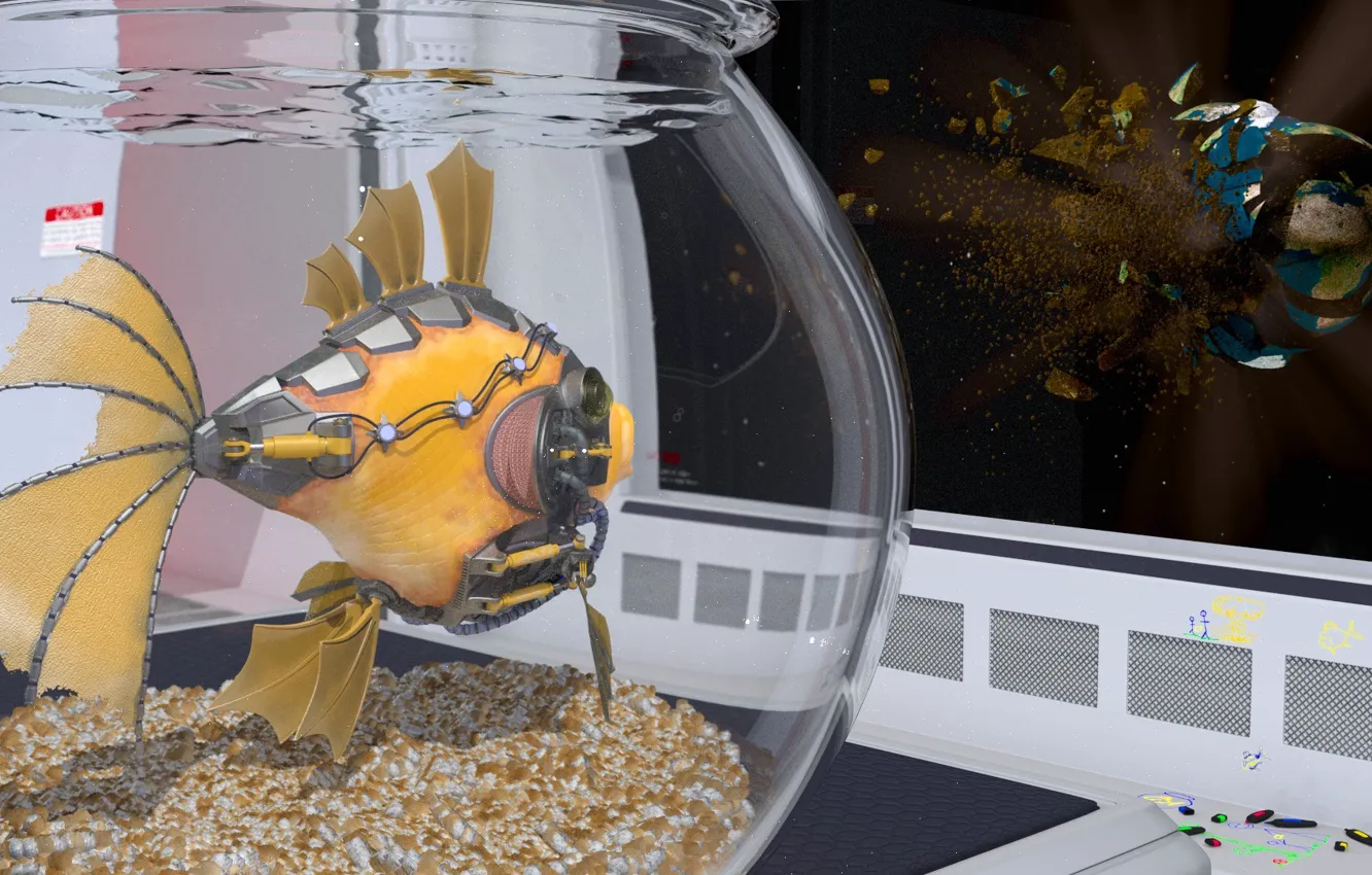 Wallpaper the wreckage, space, the explosion, ship, mechanism, planet ...