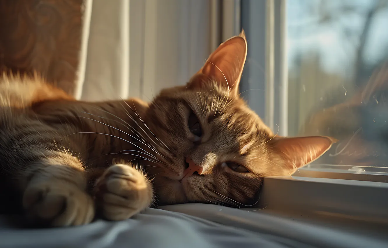 Wallpaper cat, cat, look, pose, face, AI art, neural network for mobile ...