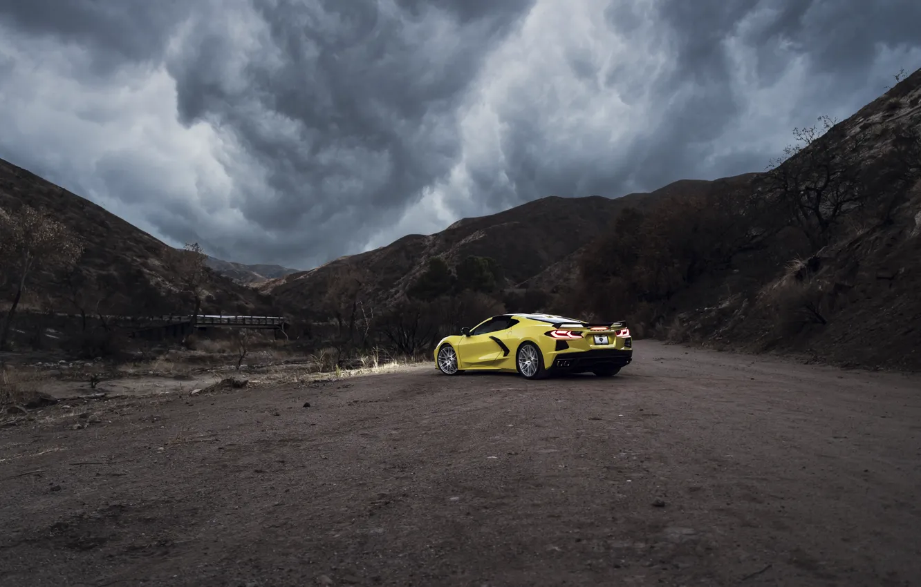 Wallpaper Corvette, Chevrolet, Rear view for mobile and desktop ...
