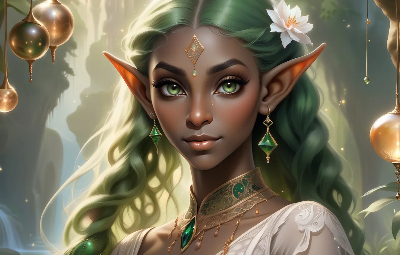 Wallpaper Look Girl Elf Fantasy For Mobile And Desktop Section ии арт Resolution 1920x1097
