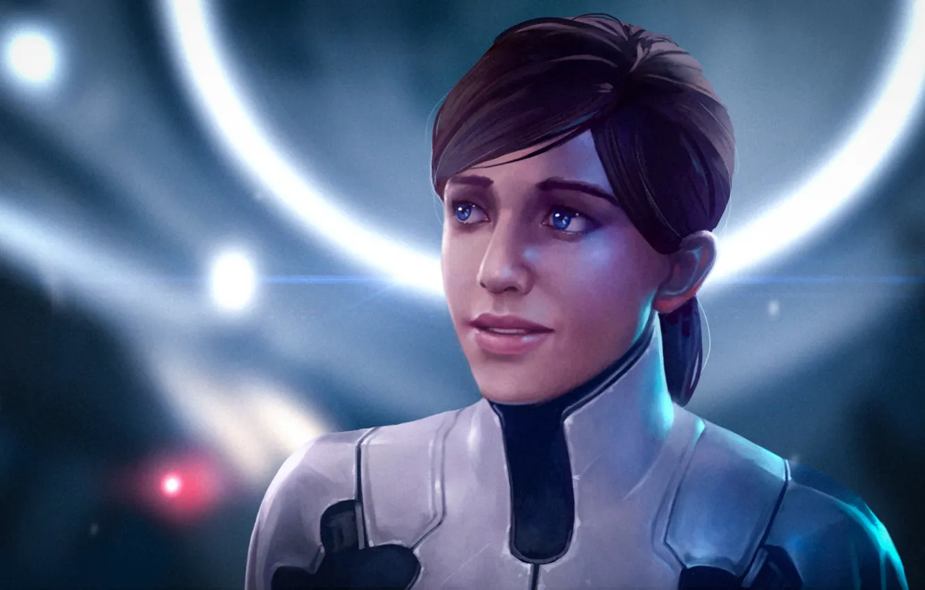 Wallpaper woman, art, red, mass effect, bioware, andromeda, Mass Effect ...