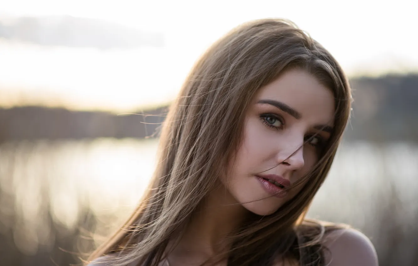 Wallpaper look, the sun, landscape, model, portrait, makeup, hairstyle ...