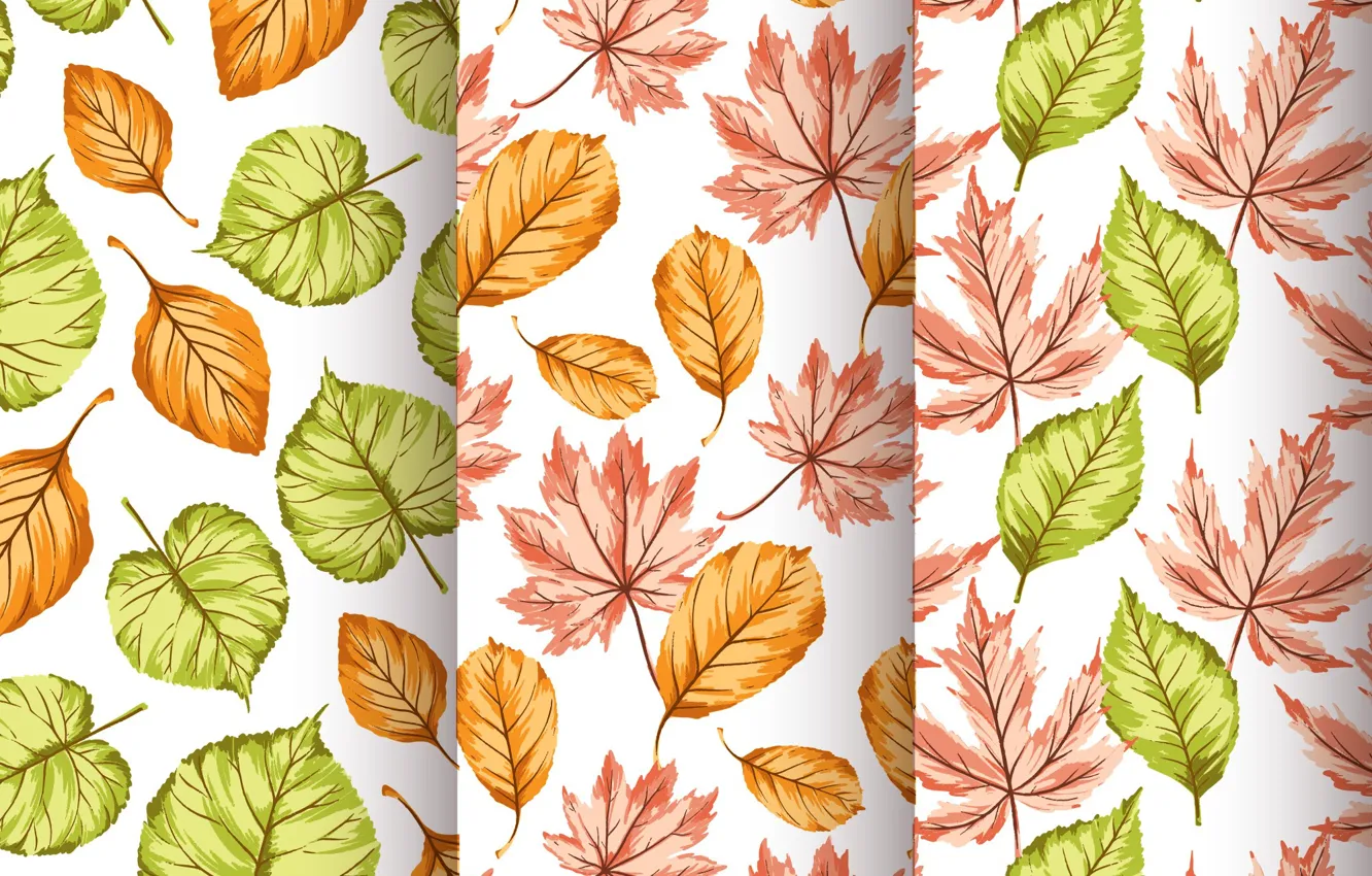 Wallpaper background, texture, leaves, autumn, pattern, Seamless for ...
