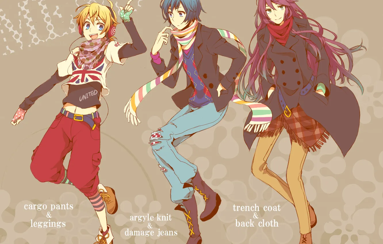 Wallpaper each, anime, art, guy, vocaloid, trio, Vocaloid, characters ...
