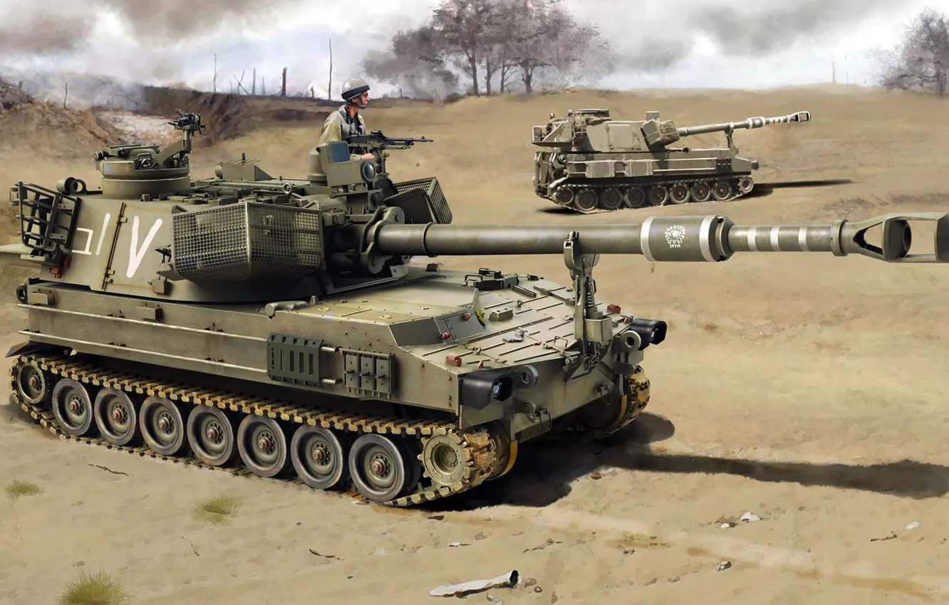 Wallpaper SAU, self-propelled howitzer, Israel, M109, IDF, American ...
