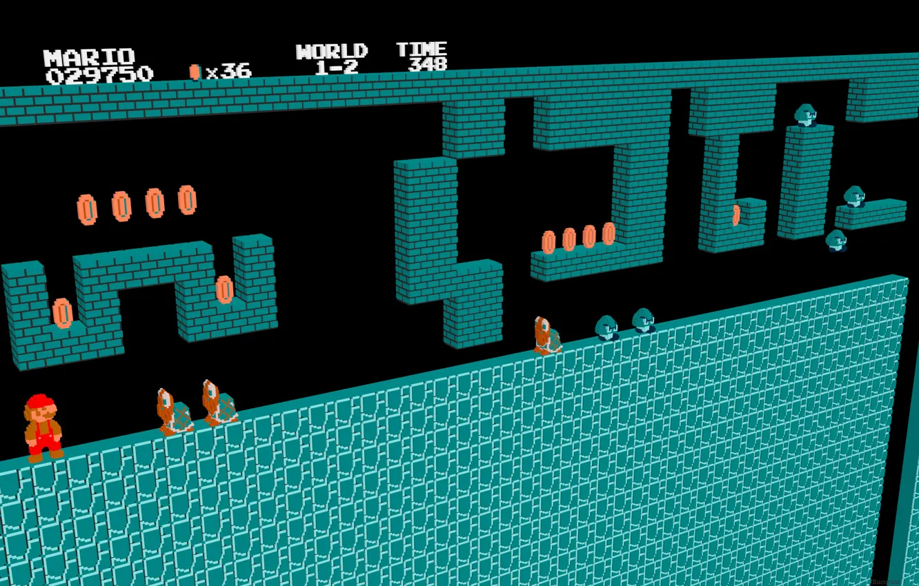 Wallpaper pixels, nintendo, level, mario for mobile and desktop ...