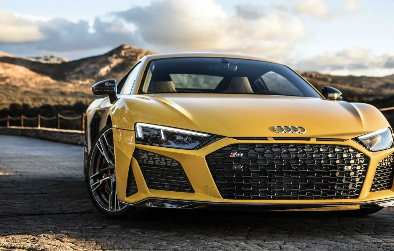 Wallpaper Yellow, Road, Audi R8 V10 for mobile and desktop, section ...