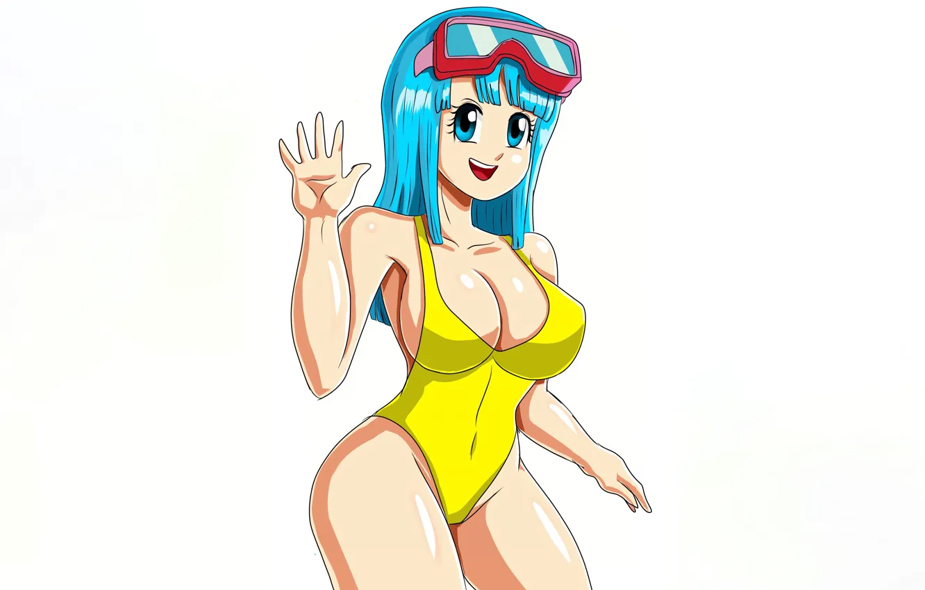 Wallpaper Anime Diver Goggles Maron Attractive Boobs Girl Dragon Ball Swimwear For Mobile