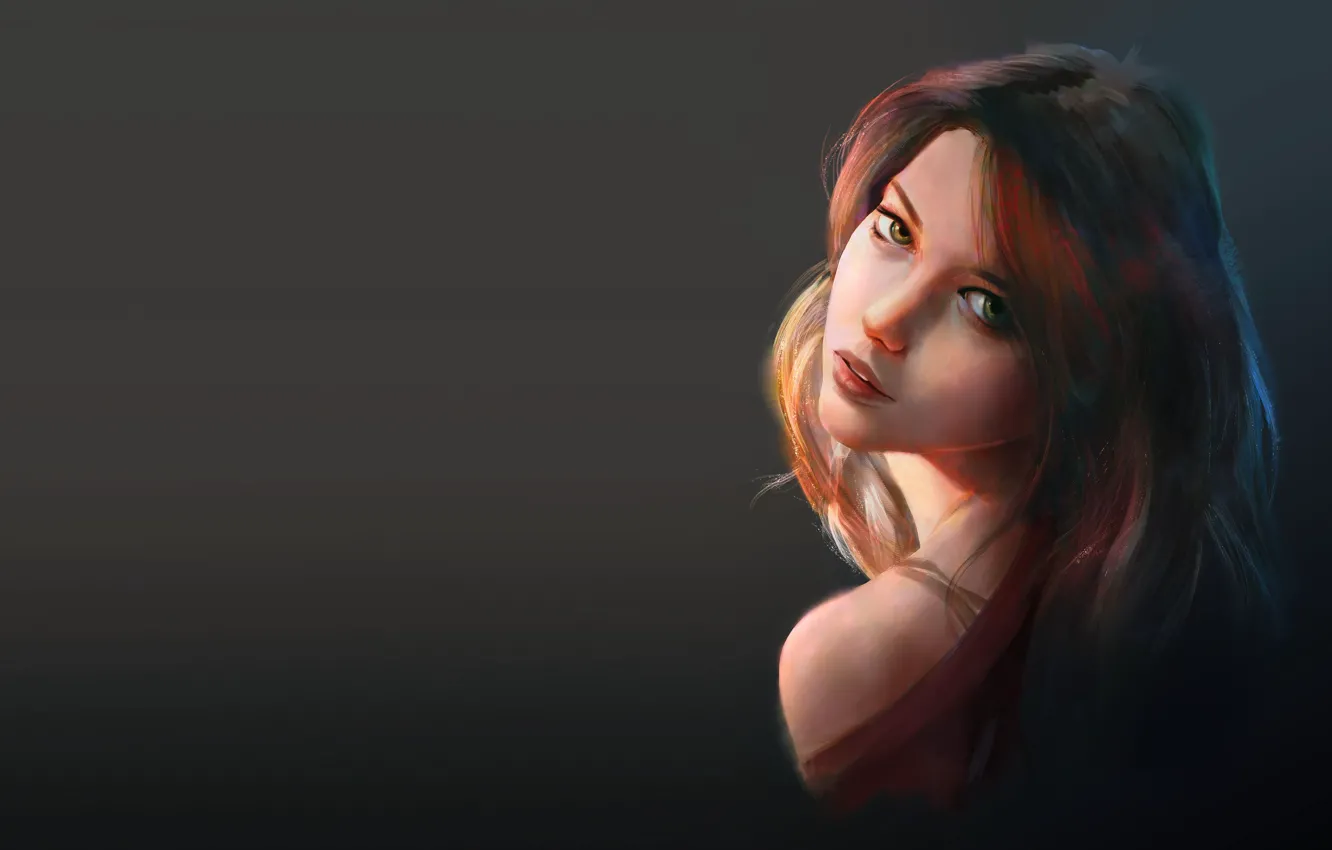 Wallpaper girl, portrait, art for mobile and desktop, section живопись ...