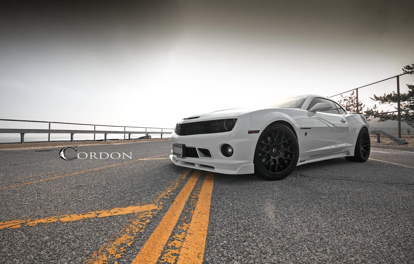 Wallpaper road, white, markup, white, wheels, Chevrolet, camaro ...