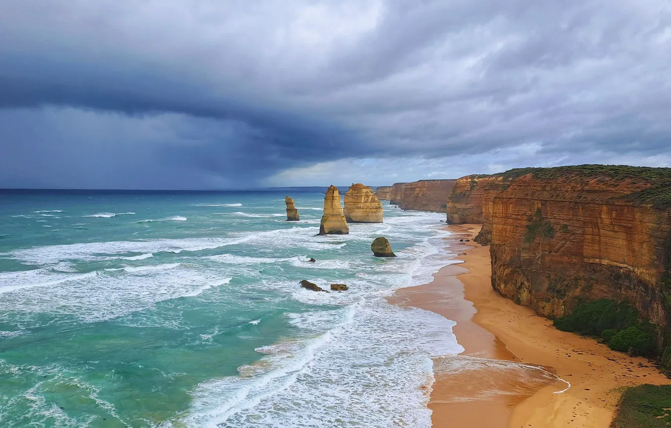 Wallpaper sea, coast, rocks, Australia, cliff for mobile and desktop ...