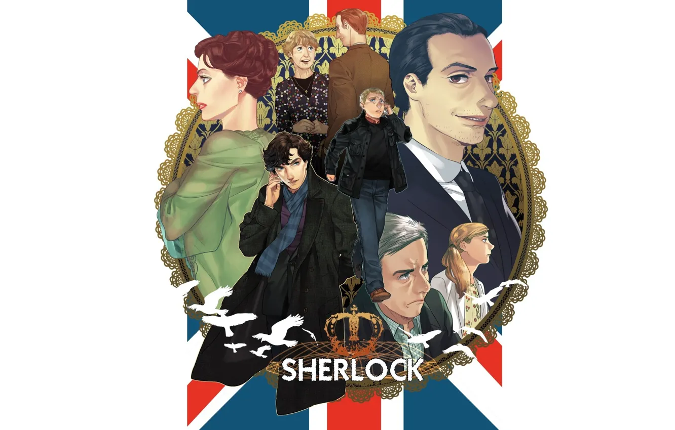 Wallpaper art, the series, Sherlock Holmes, John Watson, Mycroft Holmes ...