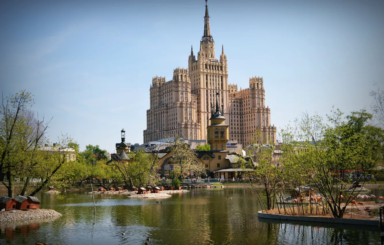 Wallpaper summer, trees, pond, Moscow, zoo for mobile and desktop ...