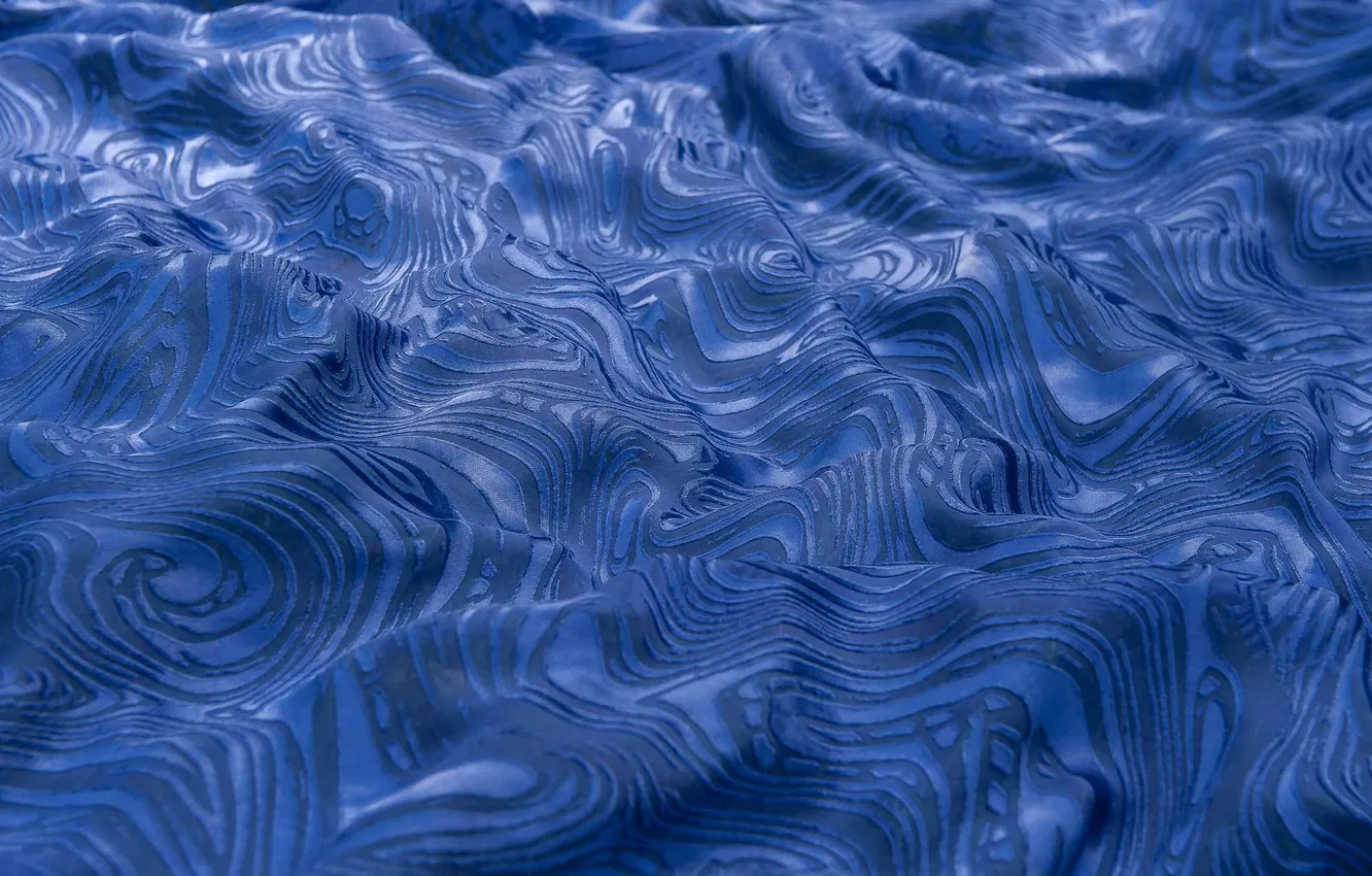 Wallpaper wave, blue, pattern, fabric, folds, silk, textiles for mobile ...