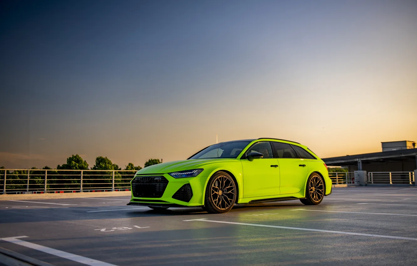 Wallpaper Sky, Evening, RS6, C8, Light green for mobile and desktop ...