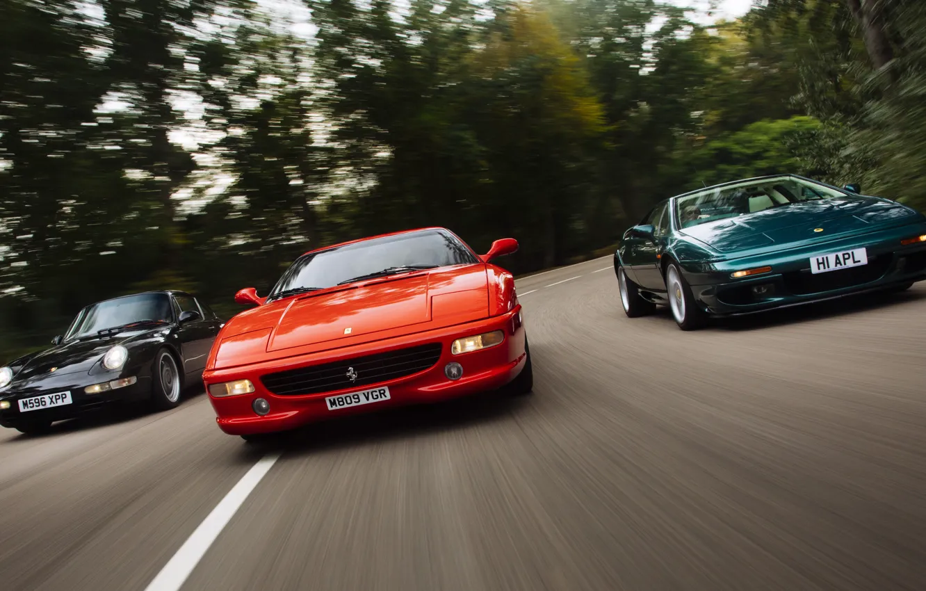 Wallpaper 911, Porsche, Lotus, Ferrari, road, Esprit, drive, F355 for ...