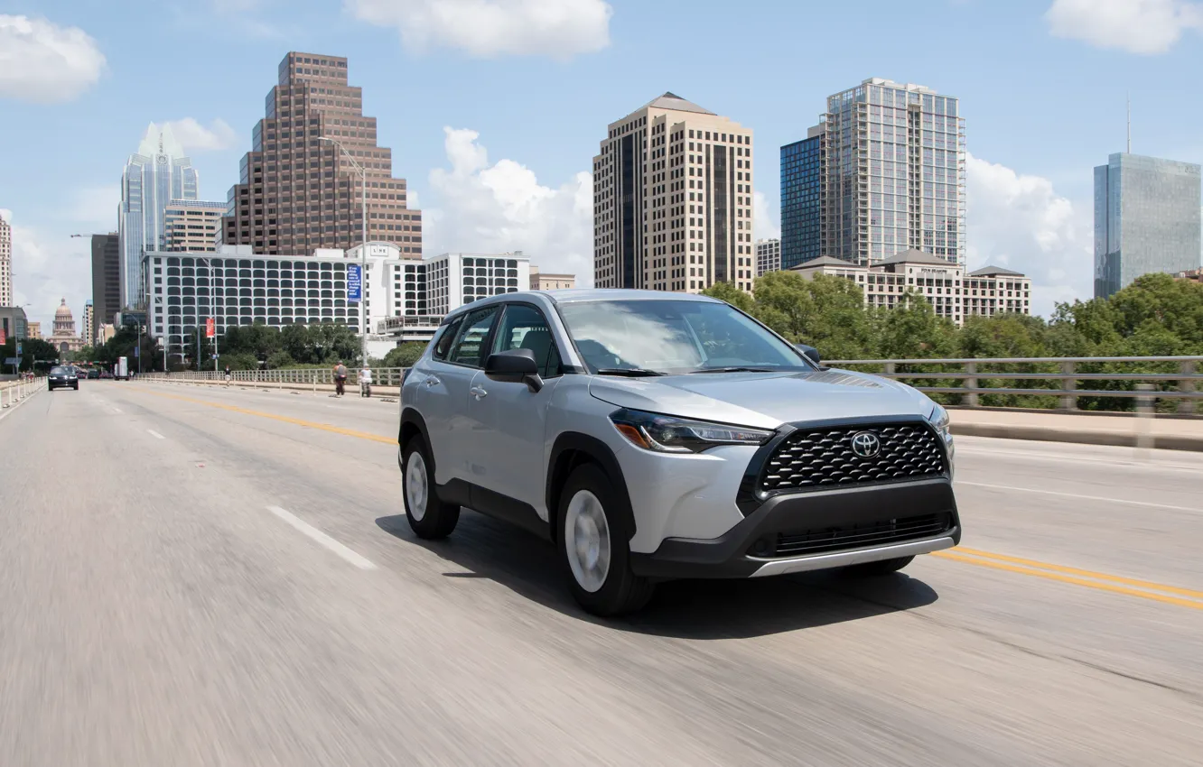 Wallpaper road, the city, movement, Toyota, Corolla, 2021, Cross L ...