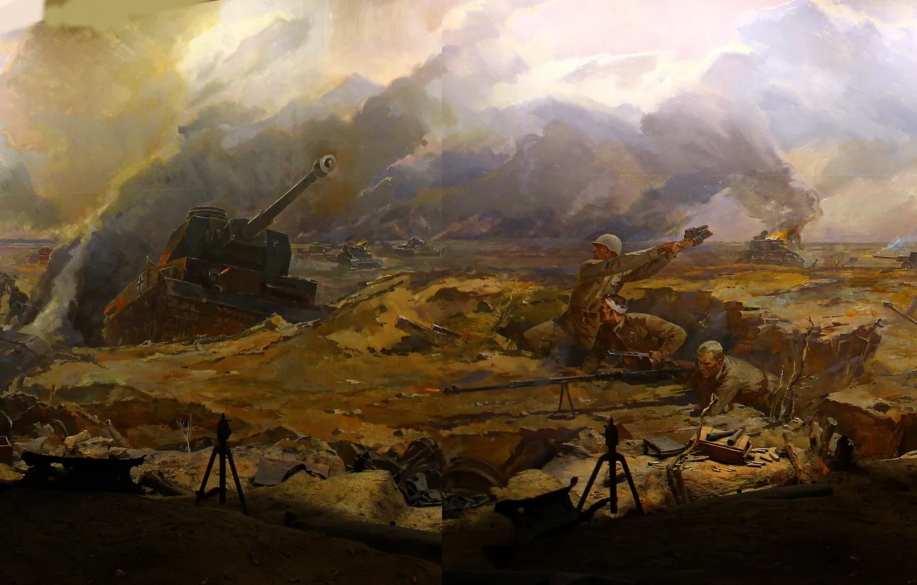 Wallpaper war, attack, picture, soldiers, tank, the Germans, garnet ...