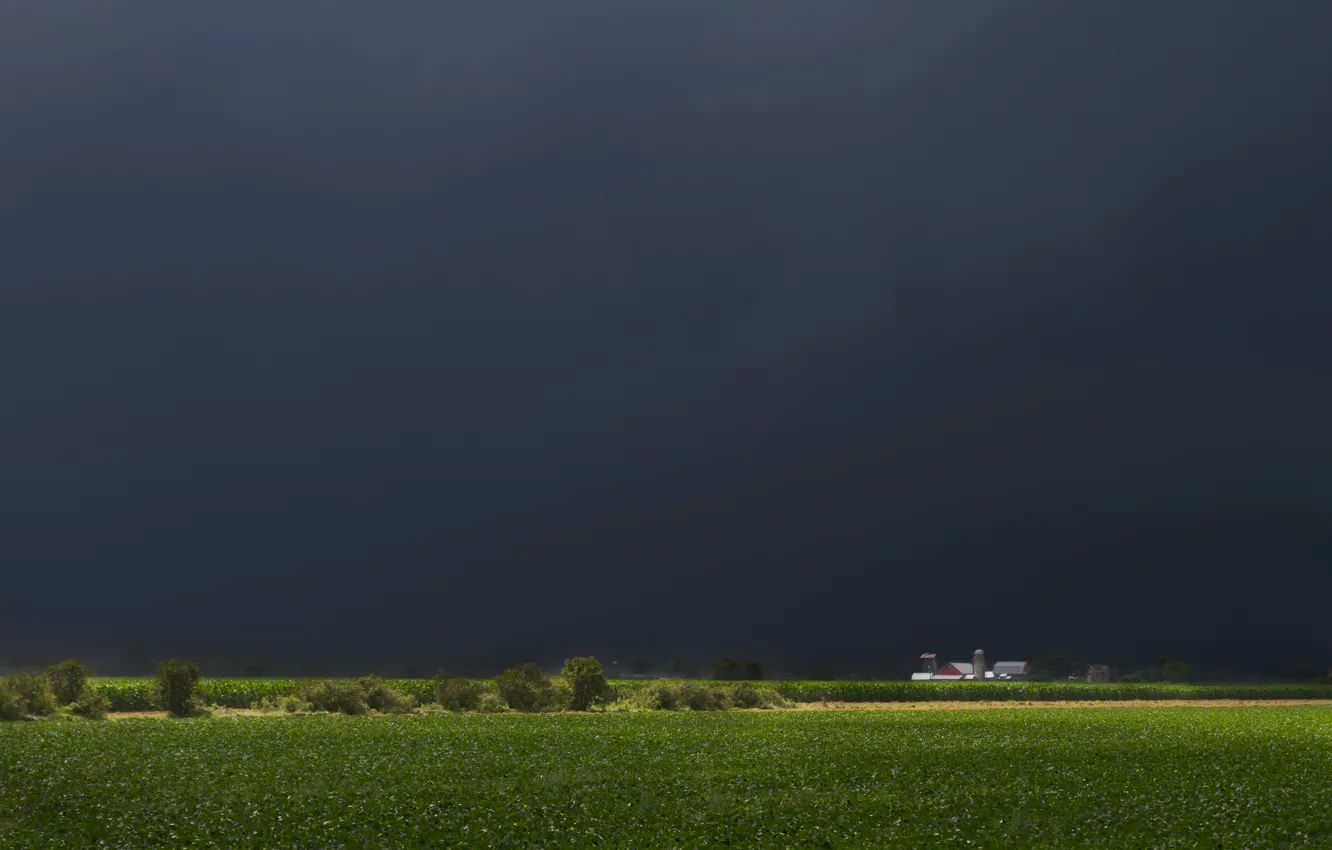Wallpaper field, house, rain, storm, house, storm, rain, field for ...