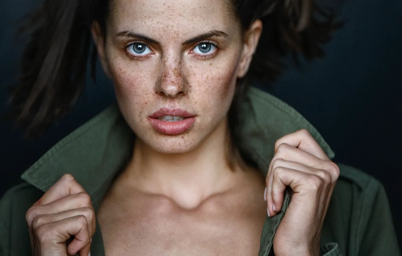 Wallpaper look, freckles, beauty, George Chernyadev, Georgy Chernyadyev ...