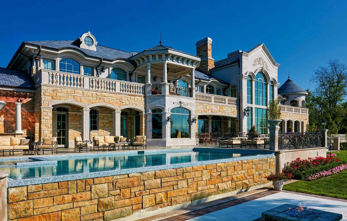 Wallpaper pool, Michigan, architecture, Detroit, by DesRosiers ...