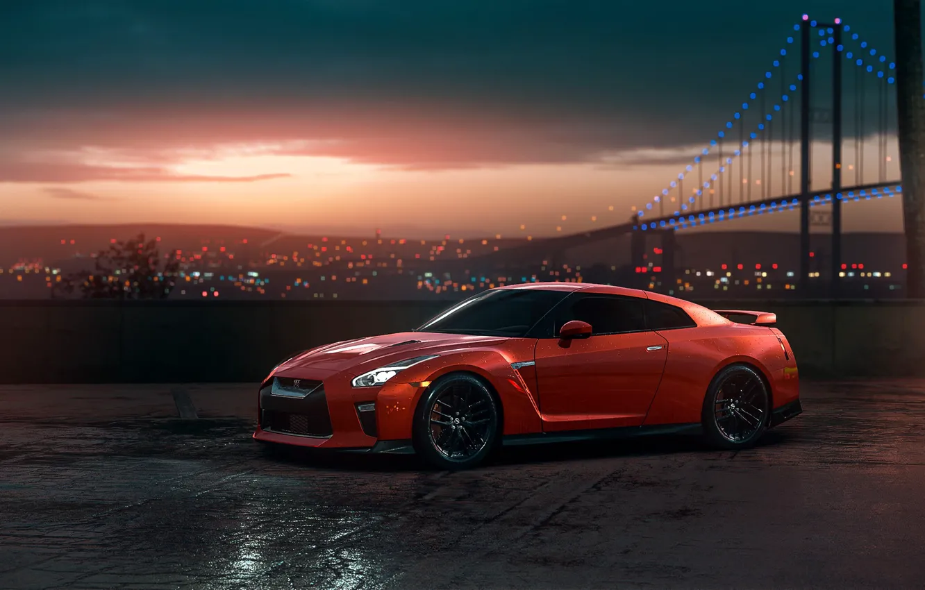 Wallpaper GTR, Nissan, Red, Car, Sunset, R35, View images for desktop ...