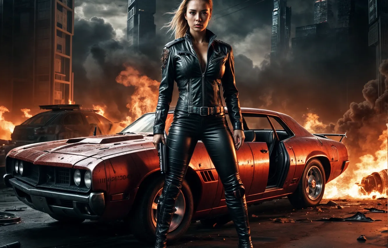 Wallpaper girl, Kristanna Loki, Terminator, the image is generated by ...