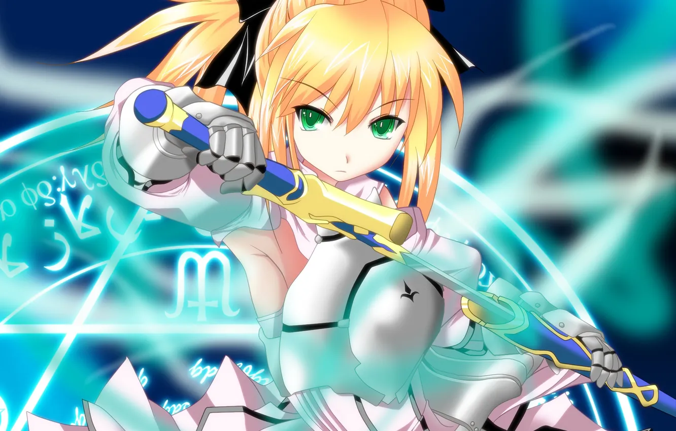 Wallpaper girl, magic, sword, armor, Fate Stay Night, saber for mobile ...