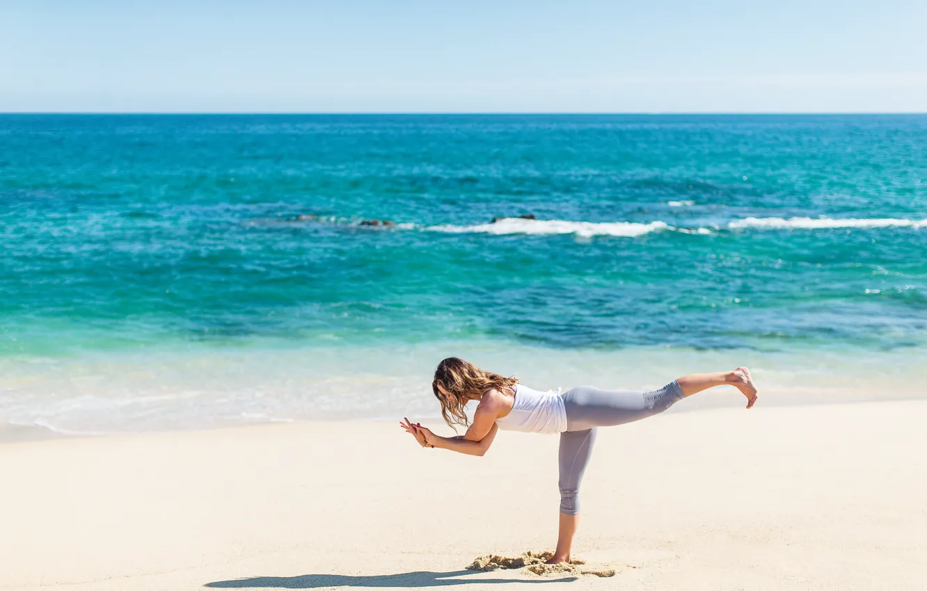 Wallpaper ocean, pose, yoga images for desktop, section спорт - download