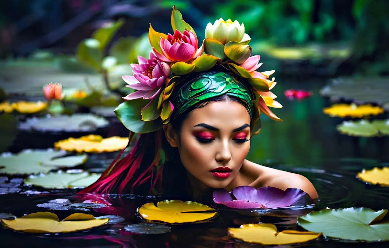 Wallpaper girl, pose, portrait, AI art, neural network for mobile and ...