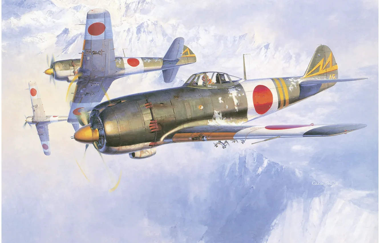 Wallpaper Japan, fighter, koike shigeo, Hasegawa, JAF, Nakajima Ki84 Type 4 Fighter Hayate ...