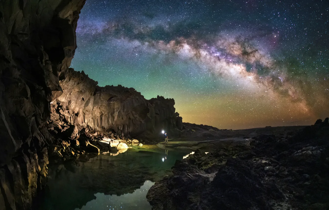 Wallpaper valley, the milky way, Spain, starry sky, Milky Way, Spain, Valley, starry sky for ...
