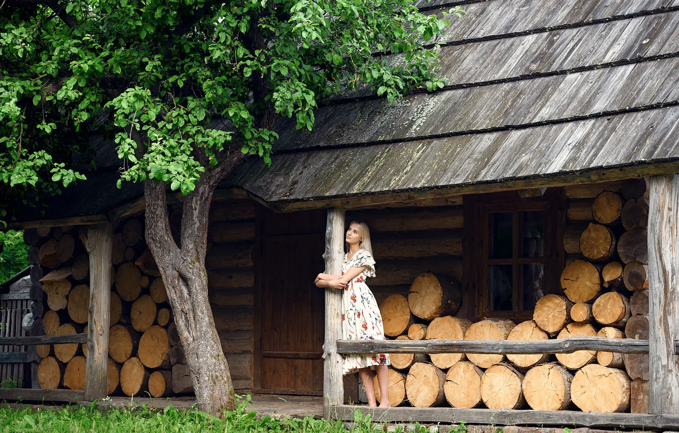 Wallpaper model, village, blonde, photoshoot, Alexander Yushkevich for ...