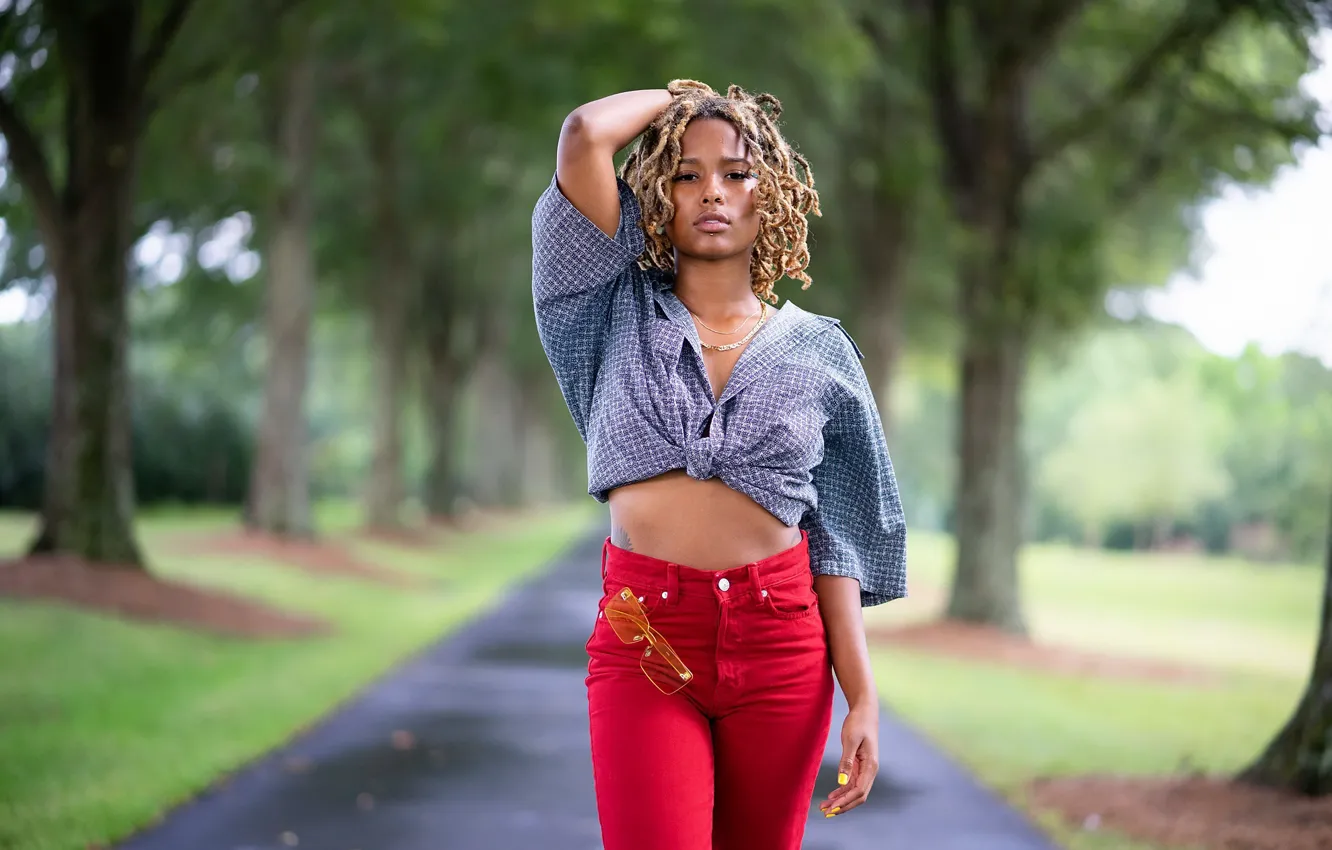 Wallpaper road, girl, pose for mobile and desktop, section девушки ...