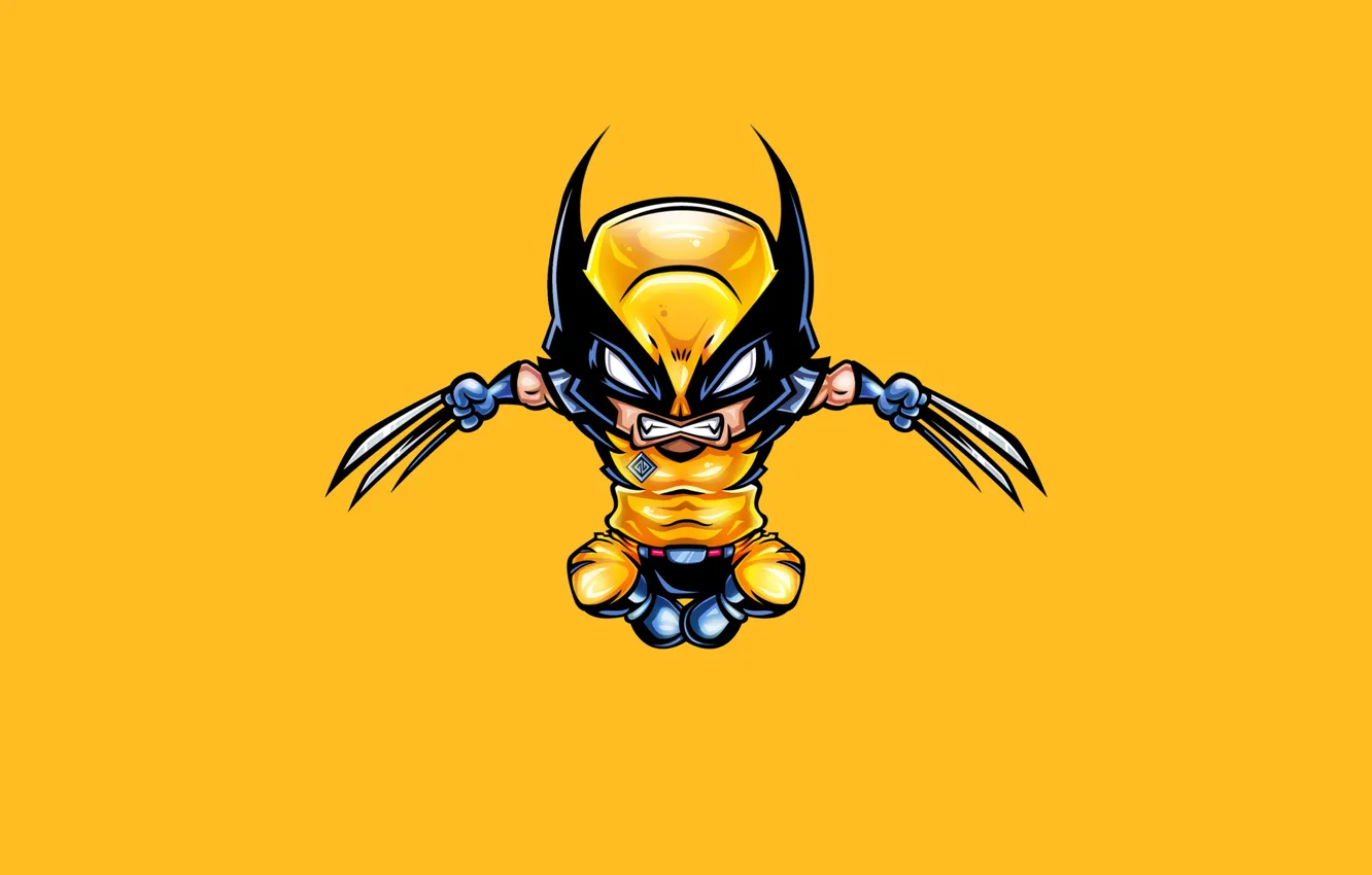 Wallpaper yellow, minimalism, Wolverine, Wolverine, yellow, yellow ...