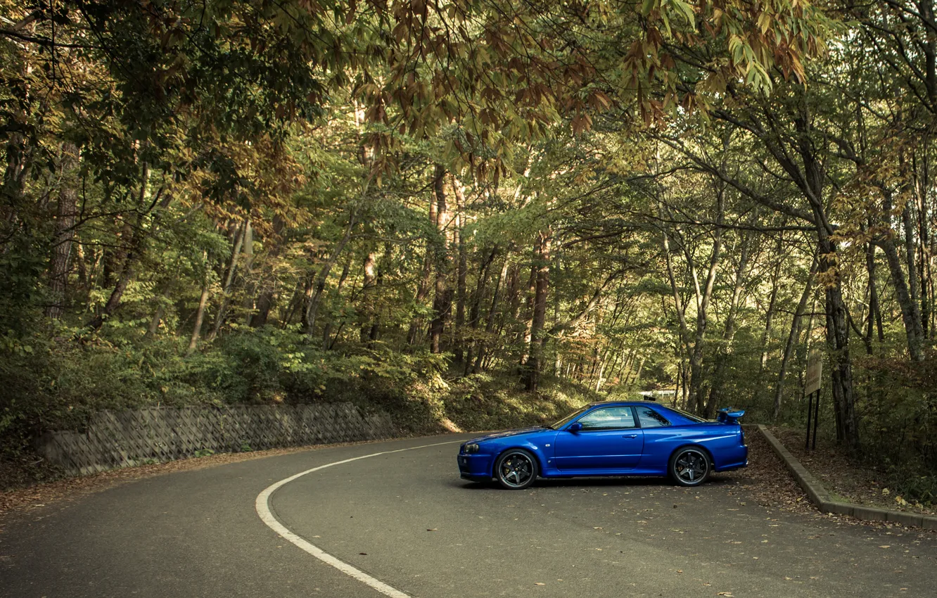 Wallpaper blue, tuning, nissan, profile, Nissan, blue, r34, JDM ...