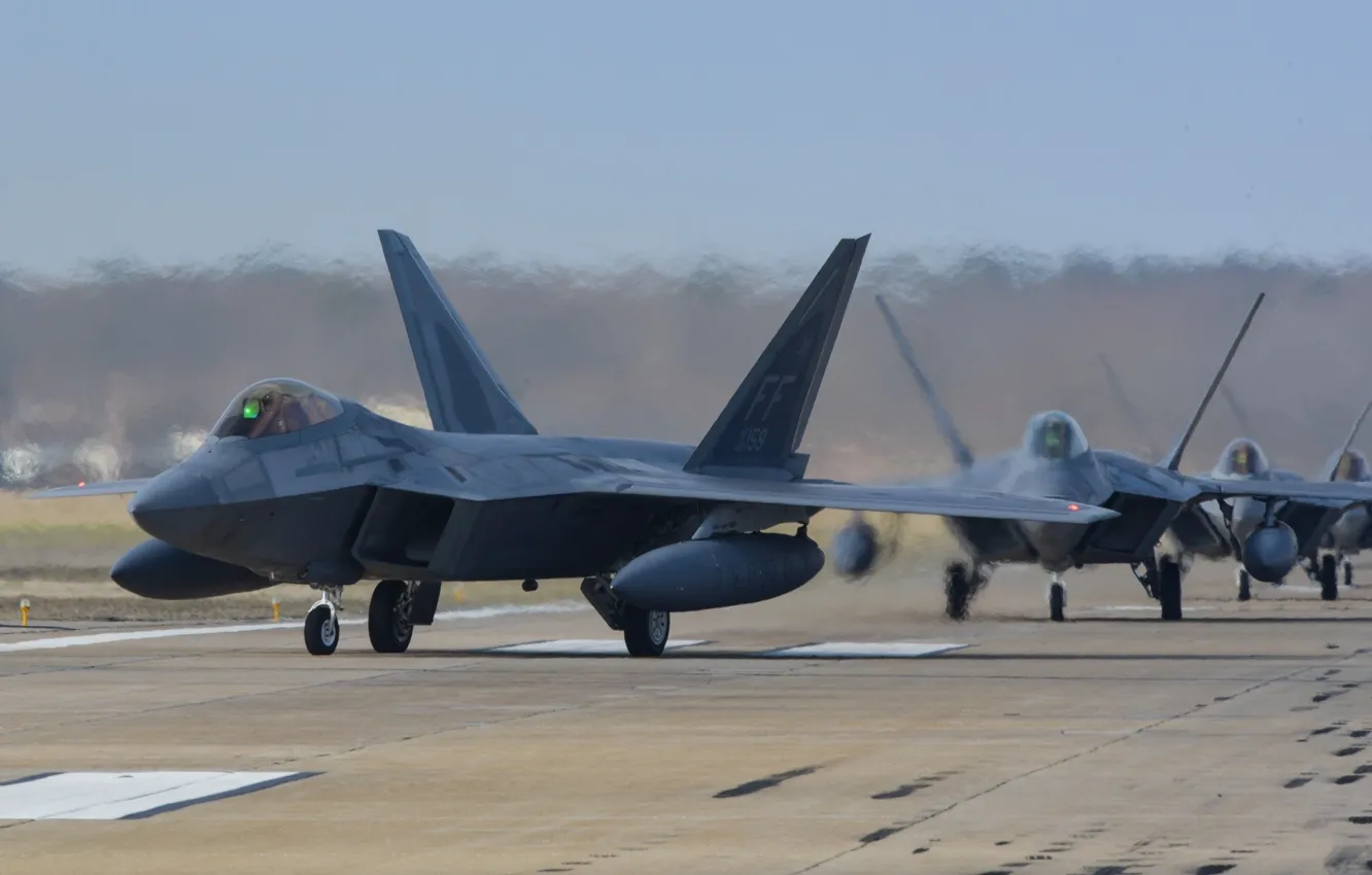 Wallpaper Fighter, USAF, F-22 Raptor, Chassis, Elephant Walk, PTB for ...