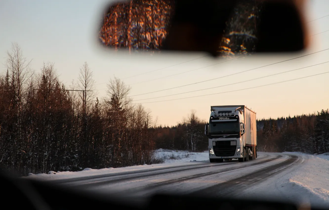 Wallpaper Volvo, Wood, Winter, Snow, Street, Truck, Ice, Sunshine ...