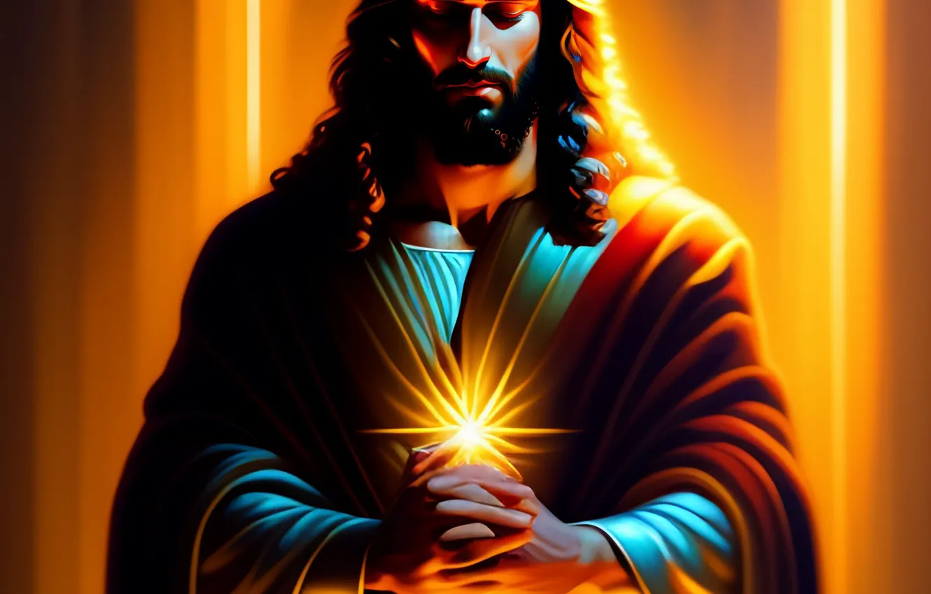 Wallpaper Jesus, Hair, Male, Religion, Jesus Christ, Front, Digital art ...