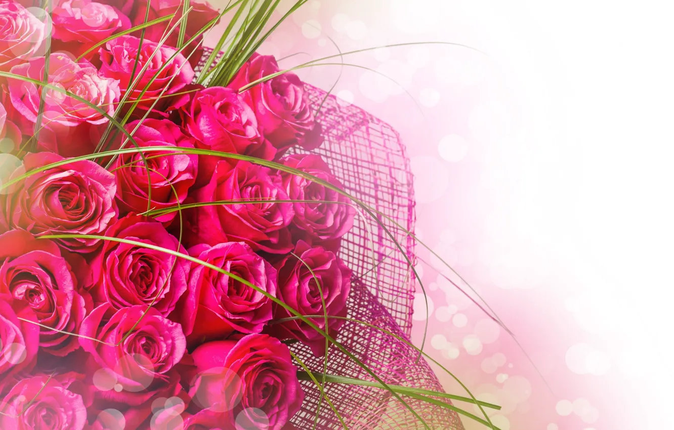 Wallpaper mesh, roses, bouquet, wrapper for mobile and desktop, section ...