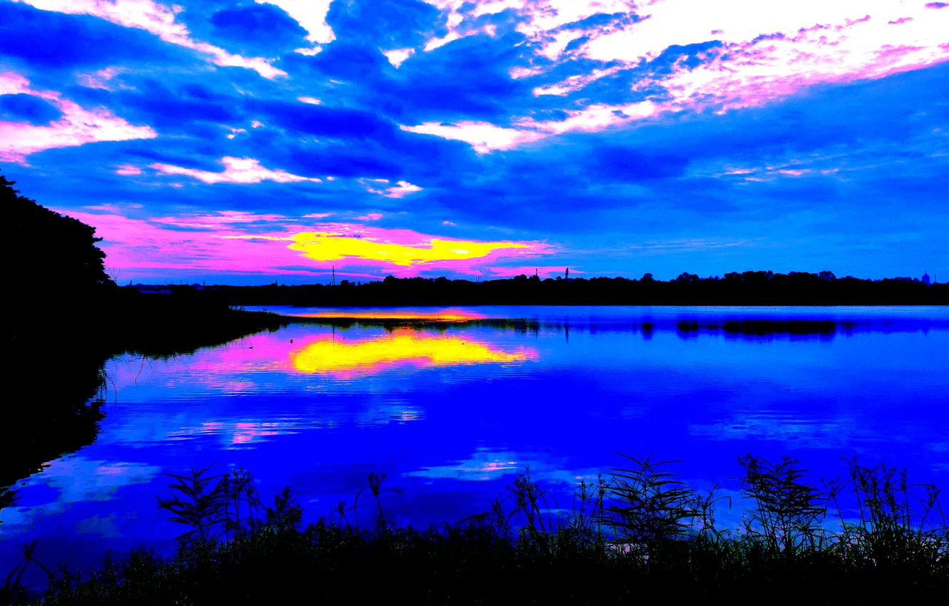 Wallpaper Clouds, Sky, Sun, Water, Sunrise, Dawn, Morning, Lake for ...