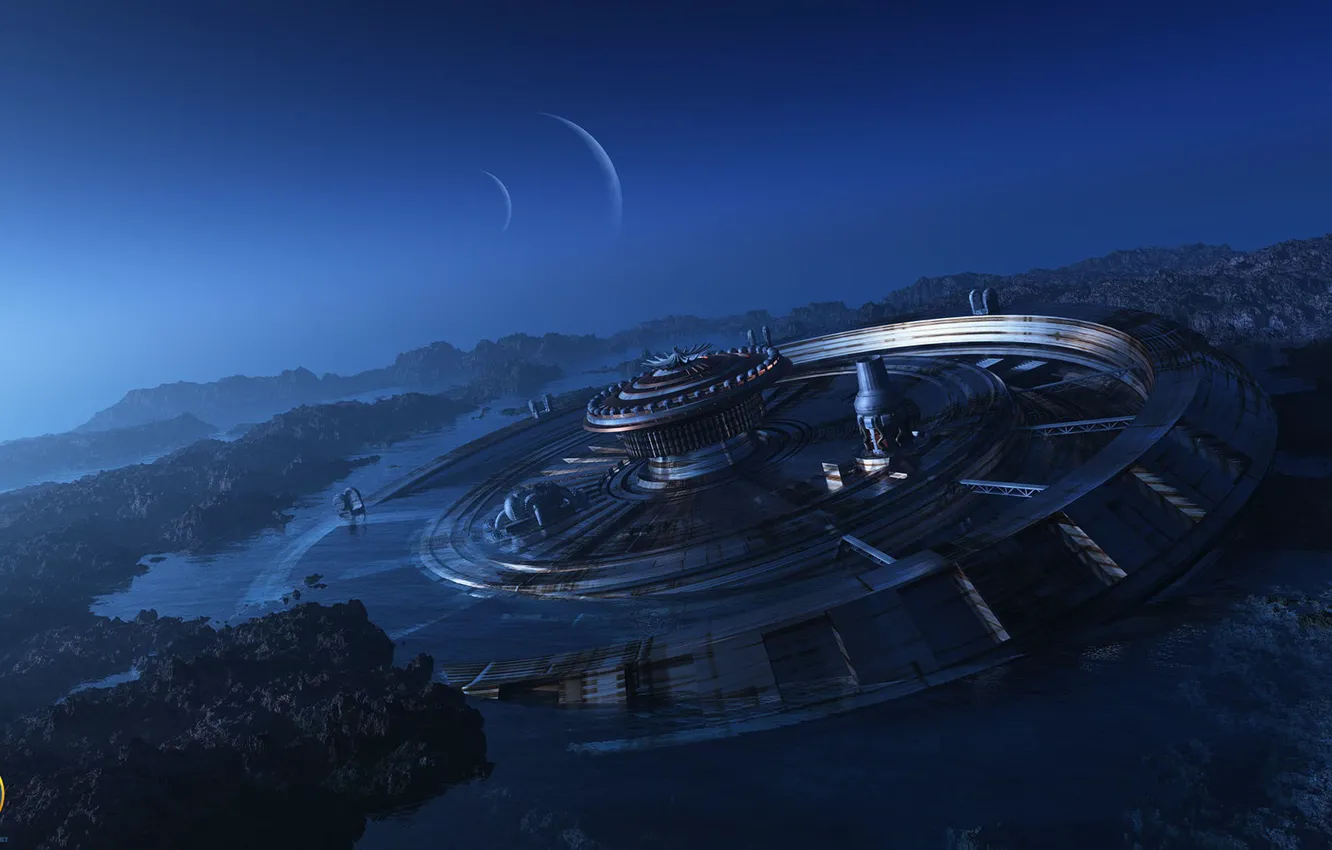 Wallpaper planet, construction, stranded, k11, Generation ship Arrival ...