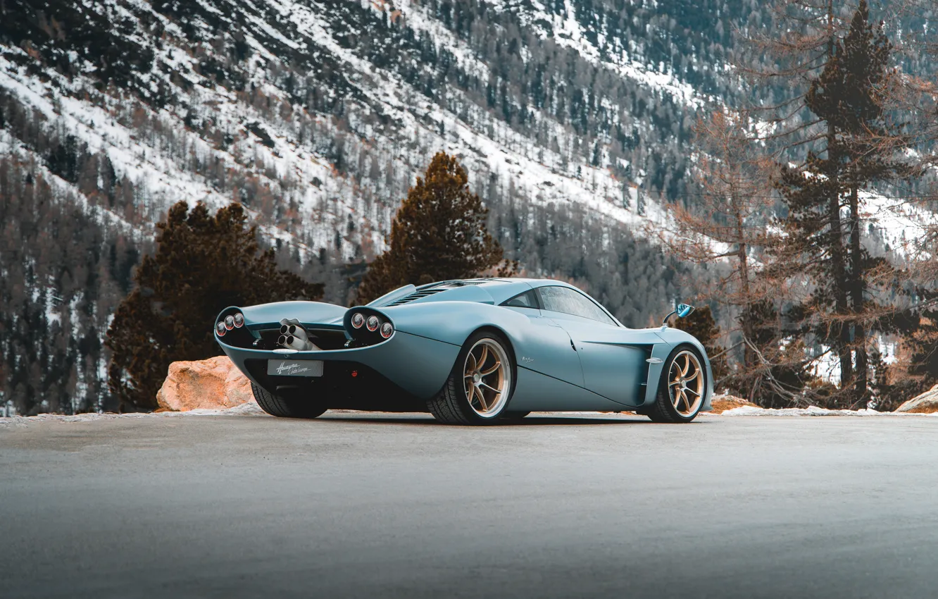 Wallpaper trees, slope, Pagani, rear view, To huayr, Pagani, Pagani ...