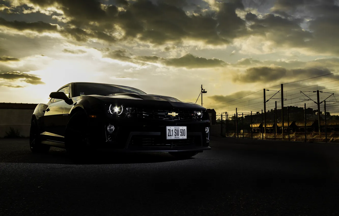 Wallpaper clouds, black, the evening, Chevrolet, black, chevrolet ...