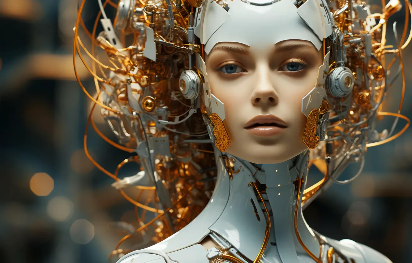 Wallpaper machine, face, wire, mechanism, robot, head, device, cyborg ...