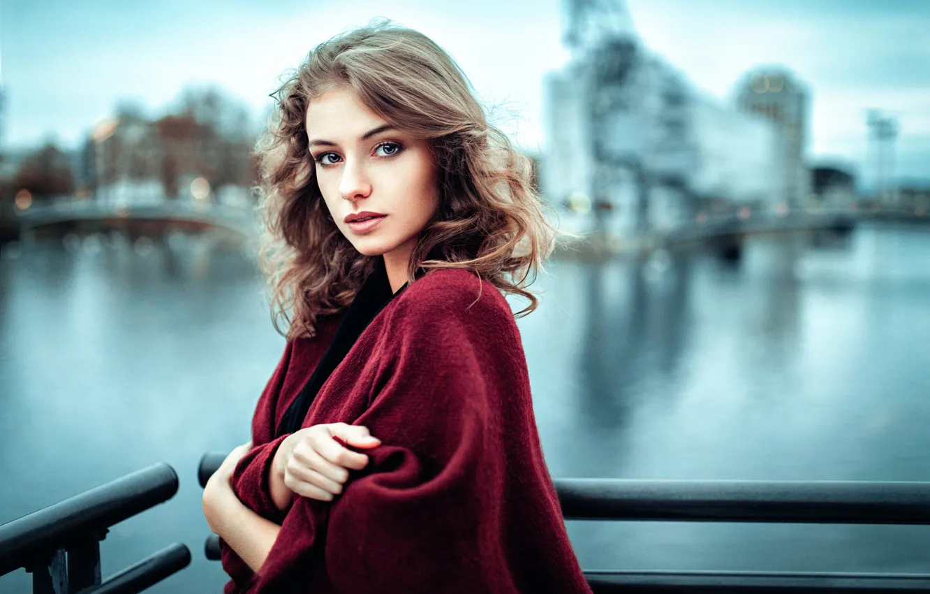 Wallpaper portrait, bokeh, Lods Franck, Leah Cuvillier for mobile and desktop, section девушки ...